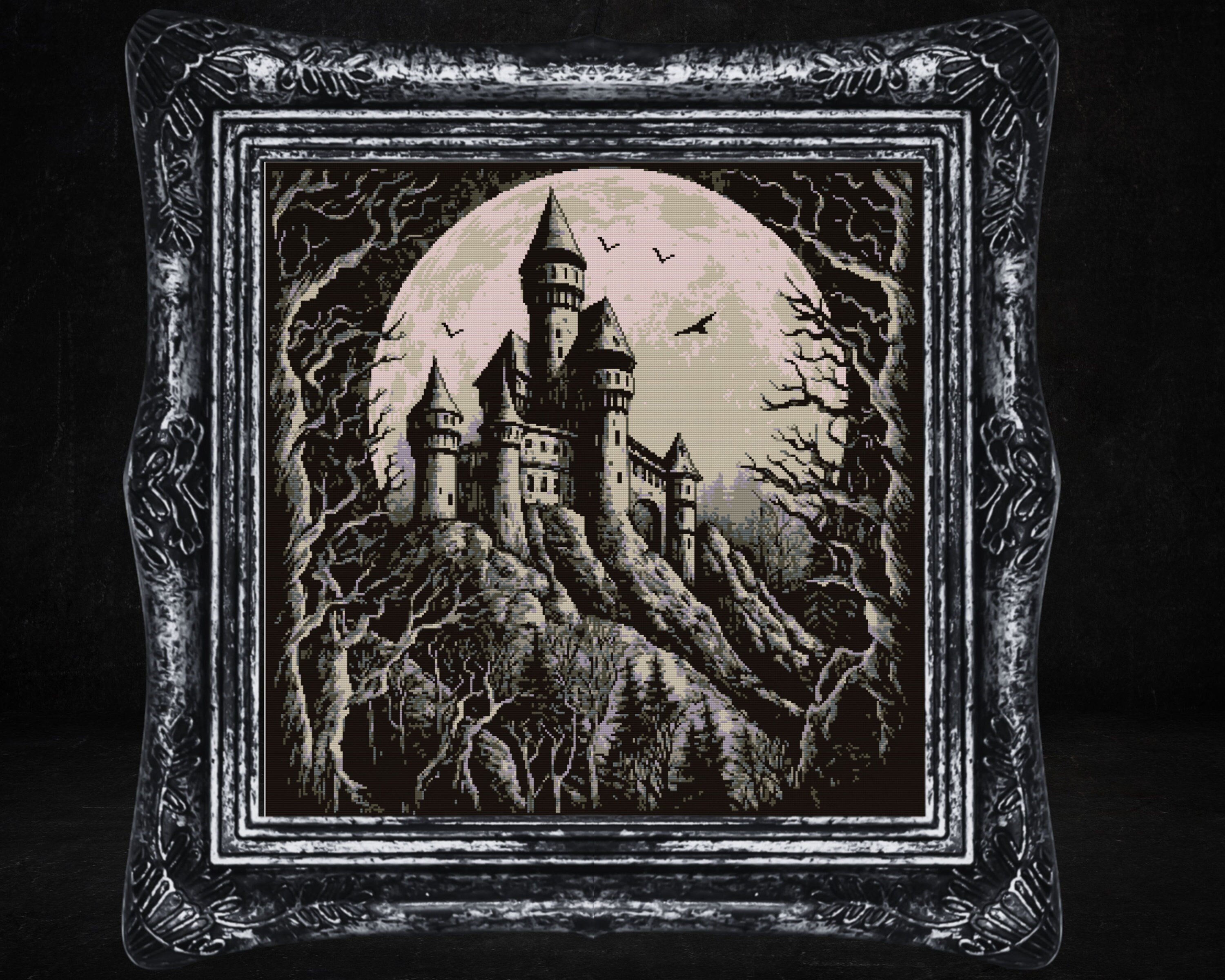 Dracula's Castle Cross Stitch Pattern, Gothic Horror (PDF Pattern) - Etsy