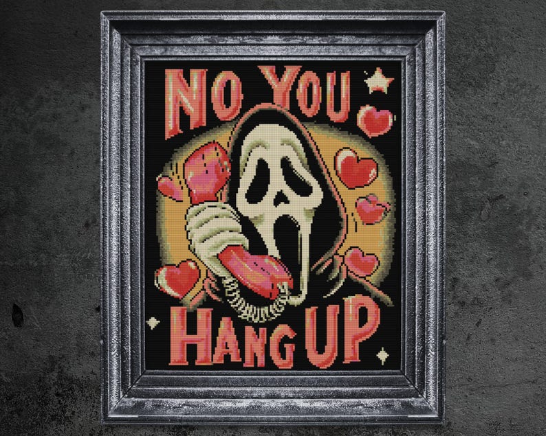 No You Hang up Cross Stitch Pattern Halloween Gift Gothic Horror Funny ...