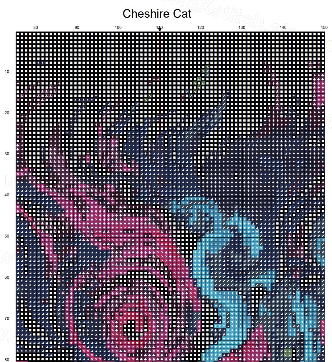 Cheshire Cat Cross Stitch Pattern Gothic Watercolor Spooky Retro ...