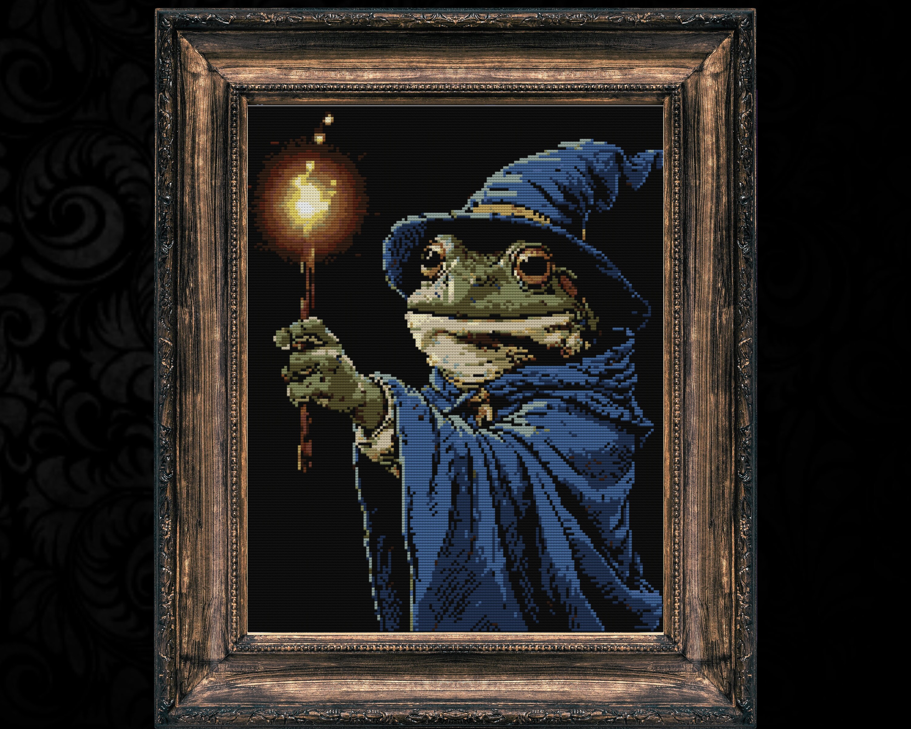 Enchanting Frog Witch Cross Stitch Pattern Spooky Halloween Decor ...