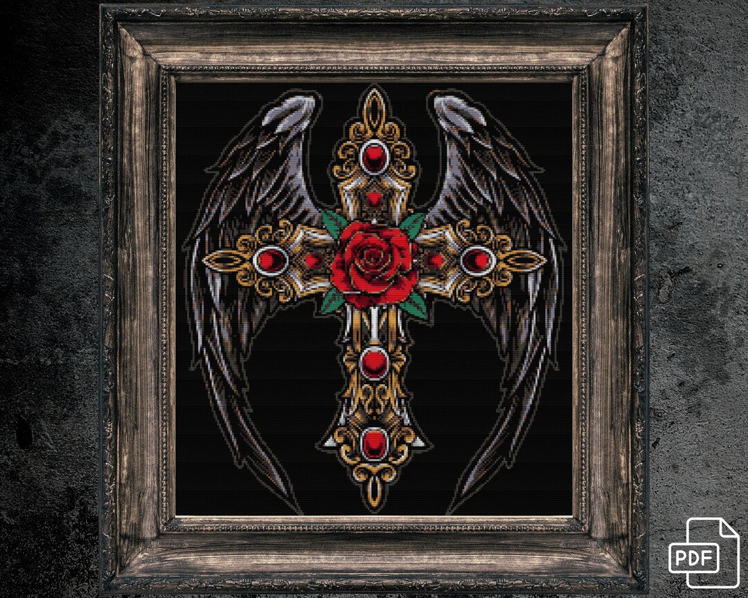 Gothic Cross Stitch Pattern Gift for Halloween Horror Skulls ...