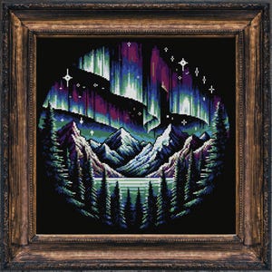 Northern Lights Cross Stitch Pattern Aurora Borealis Counted Cross ...
