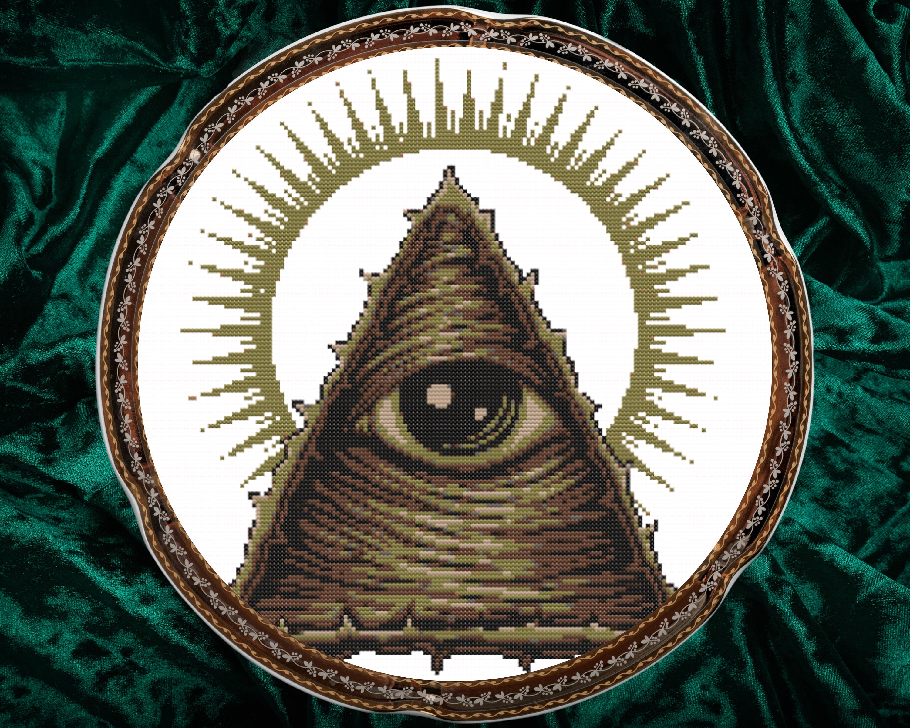 Masonic Eye Cross Stitch Pattern Halloween, Horror Skulls, Witchccraft ...