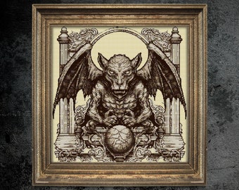 Gothic Cross Stitch Pattern Gift for Halloween Horror Skulls ...