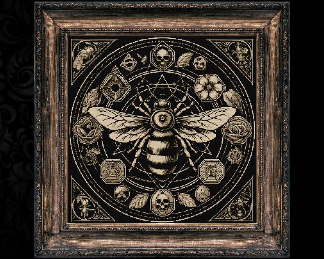 Wiccan Bee Cross Stitch Pattern Gift for Goth Halloween Horror ...