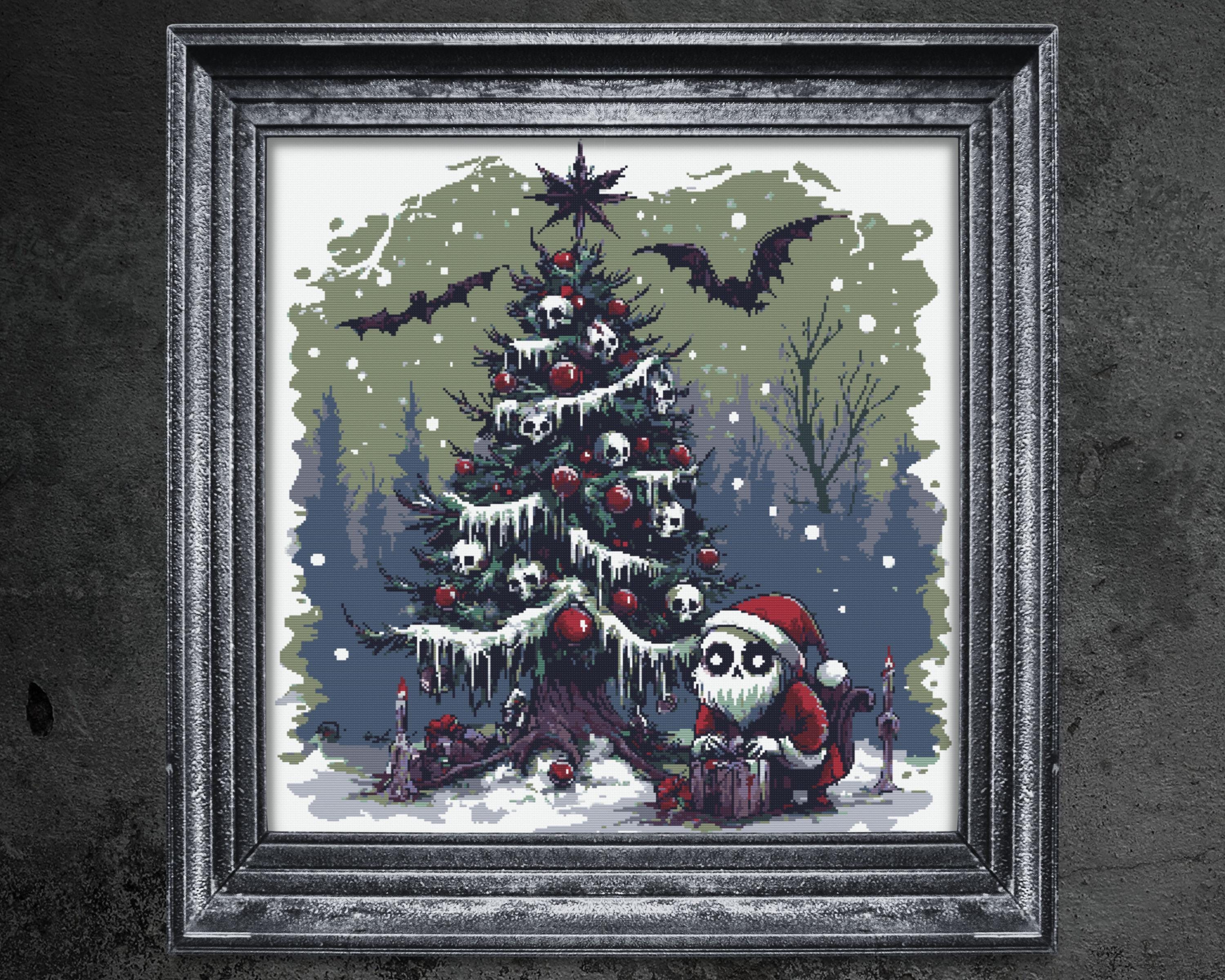 Merry Creepmas Cross Stitch Pattern Halloween Horror Yule Xmas ...