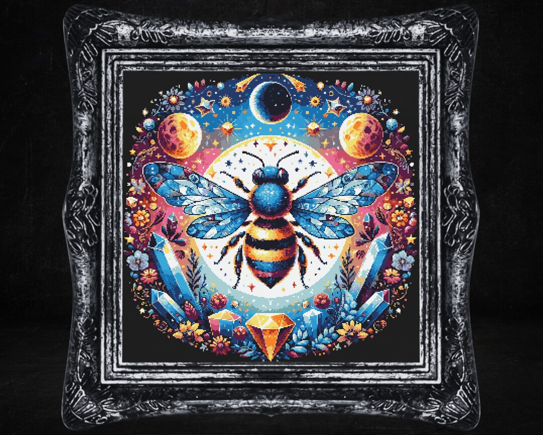 Celestial Bee Cross Stitch Pattern Mystic Magic Bug Wiccan Witchcraft ...
