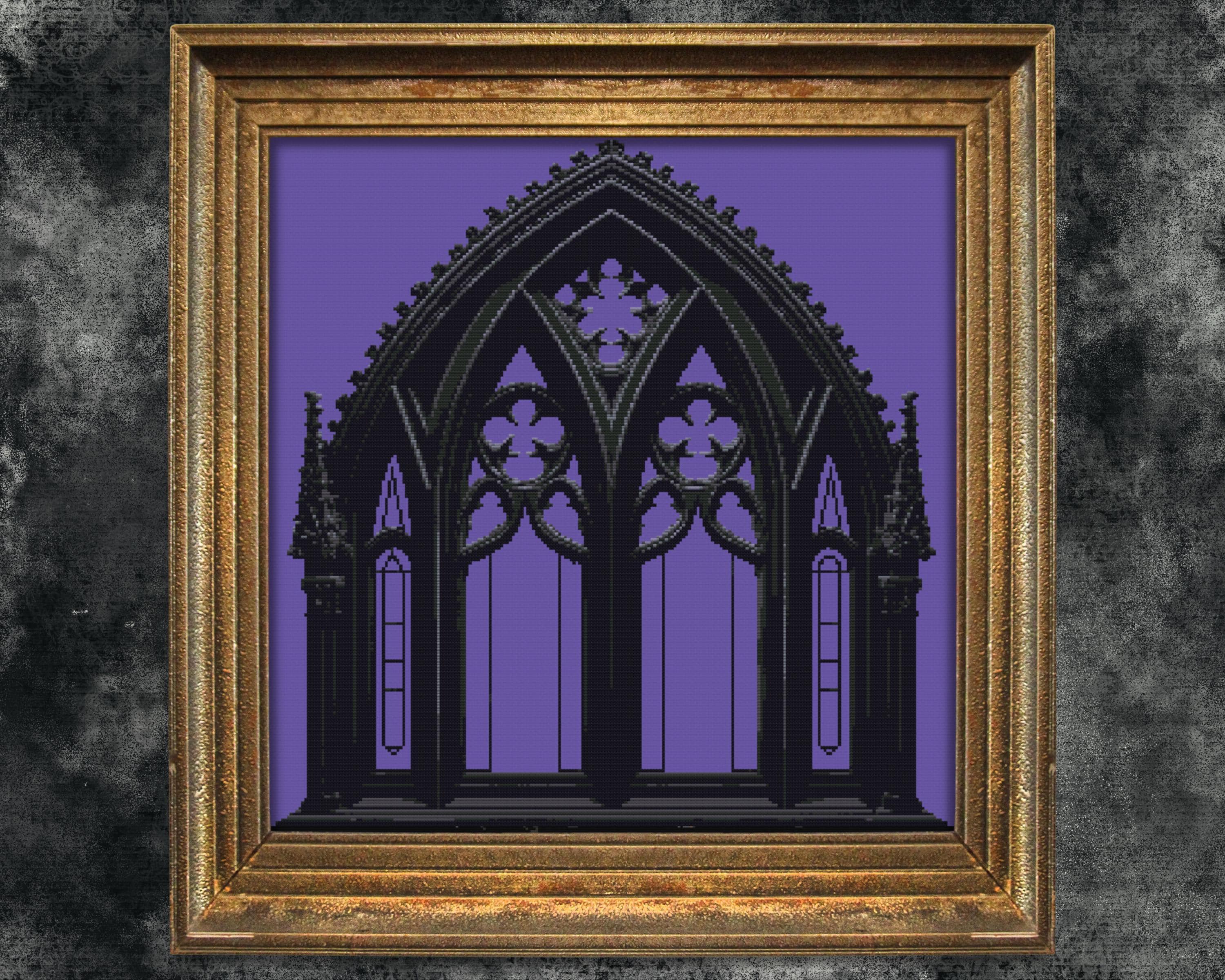 Gothic Cathedral Window Cross Stitch Pattern Halloween Horror Gothic ...