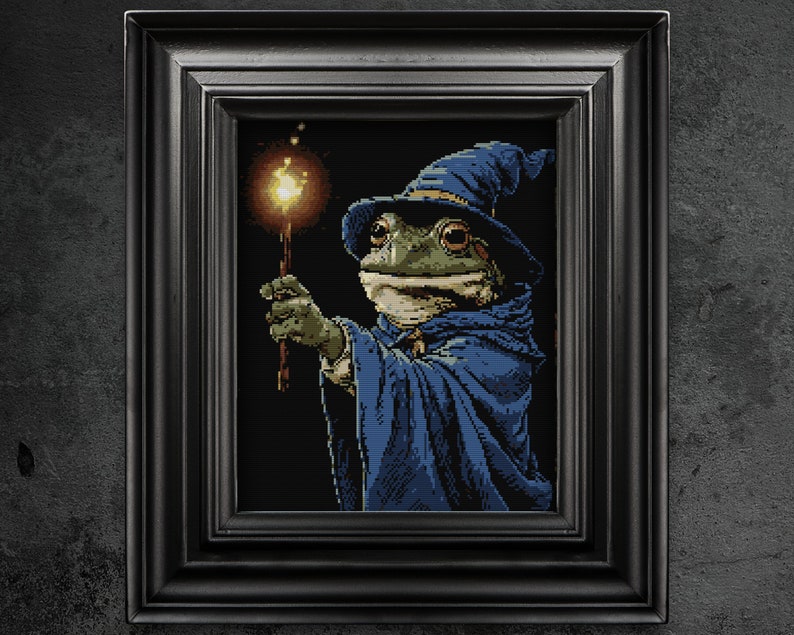 Enchanting Frog Witch Cross Stitch Pattern Spooky Halloween Decor ...