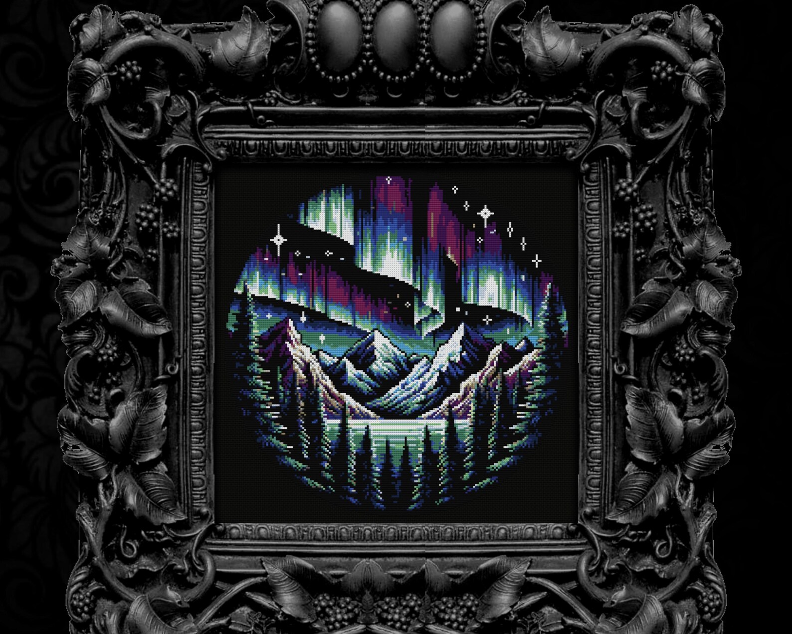 Northern Lights Cross Stitch Pattern Aurora Borealis Counted Cross ...