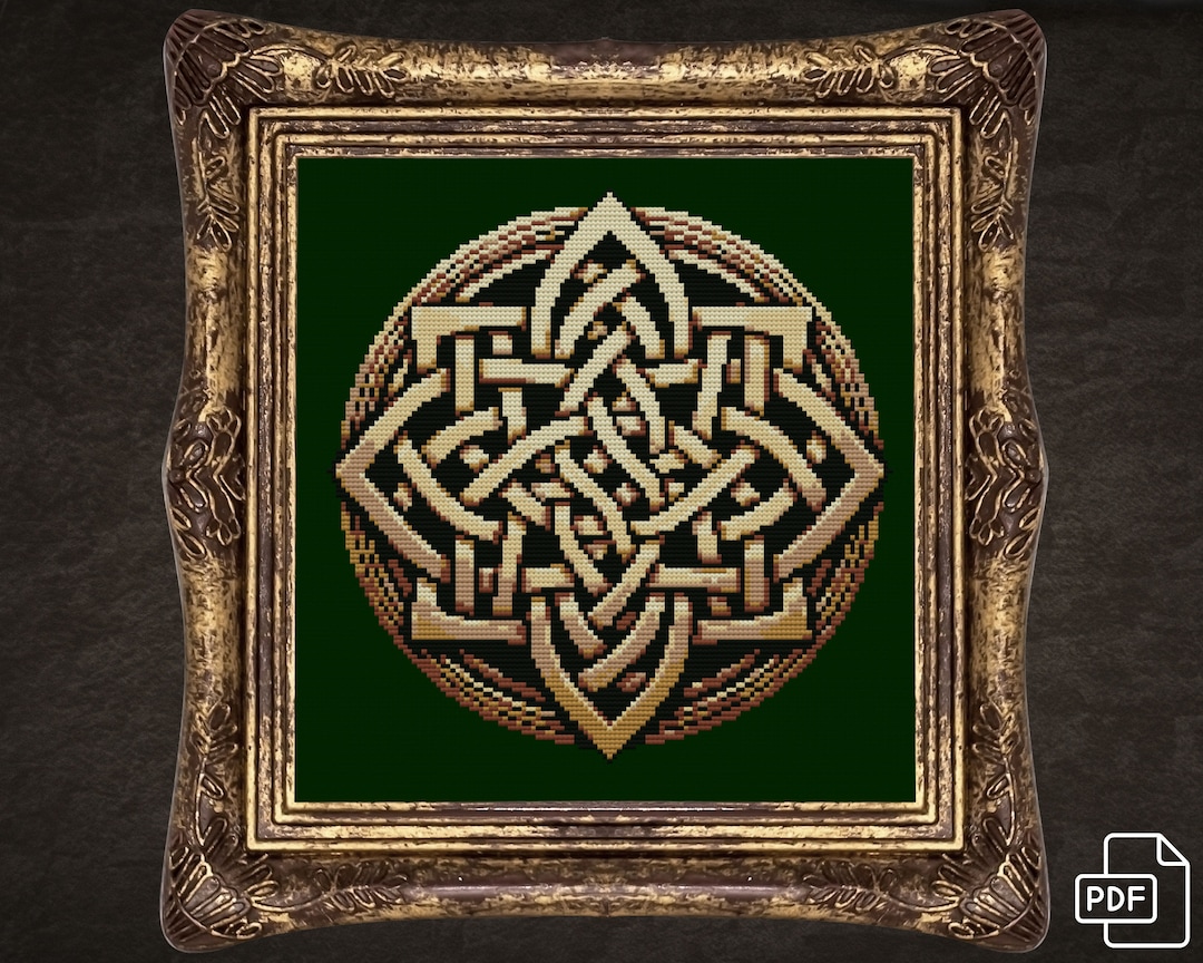 Golden Celtic Knot Cross Stitch Pattern Celtic-inspired Crafts and ...