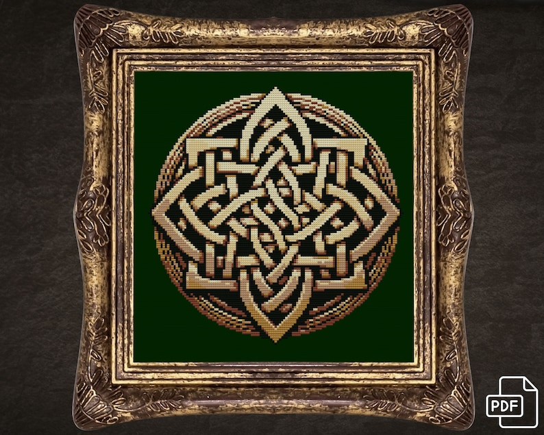 Golden Celtic Knot Cross Stitch Pattern Celtic-inspired Crafts and ...