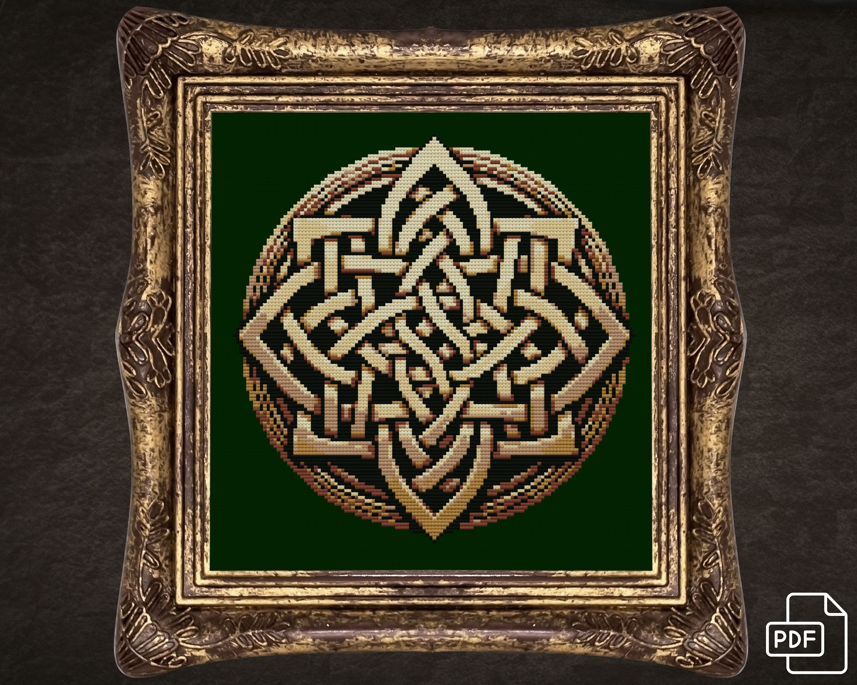 Golden Celtic Knot Cross Stitch Pattern Celtic-inspired Crafts and ...