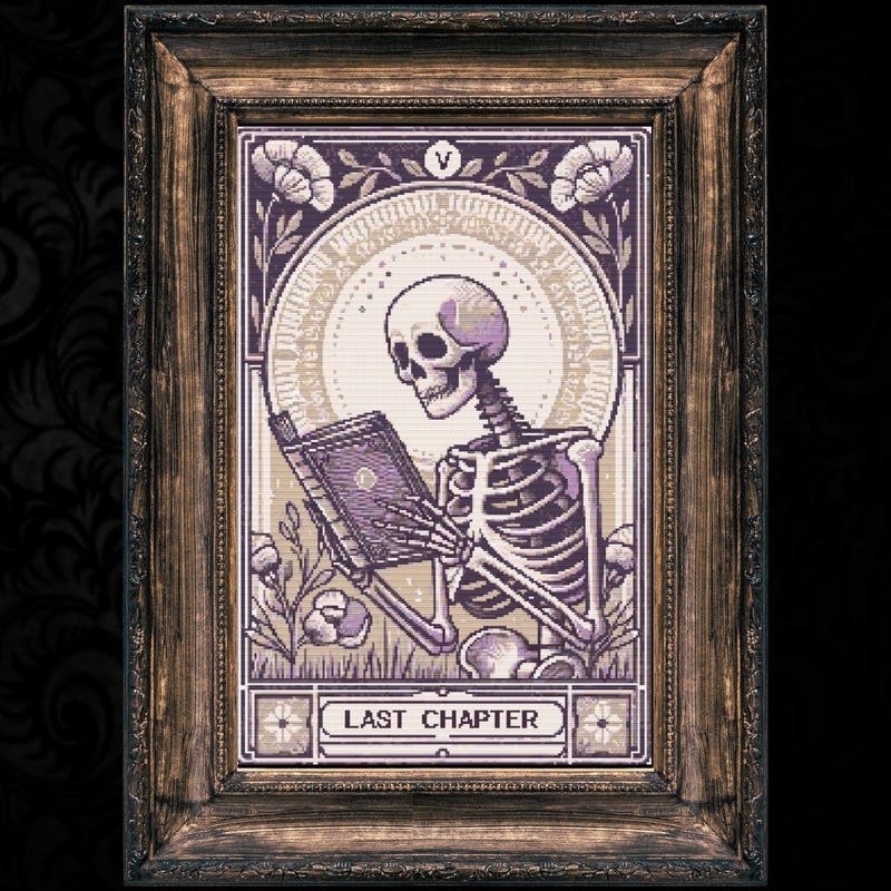 Skeleton Tarot Cross Stitch - Etsy