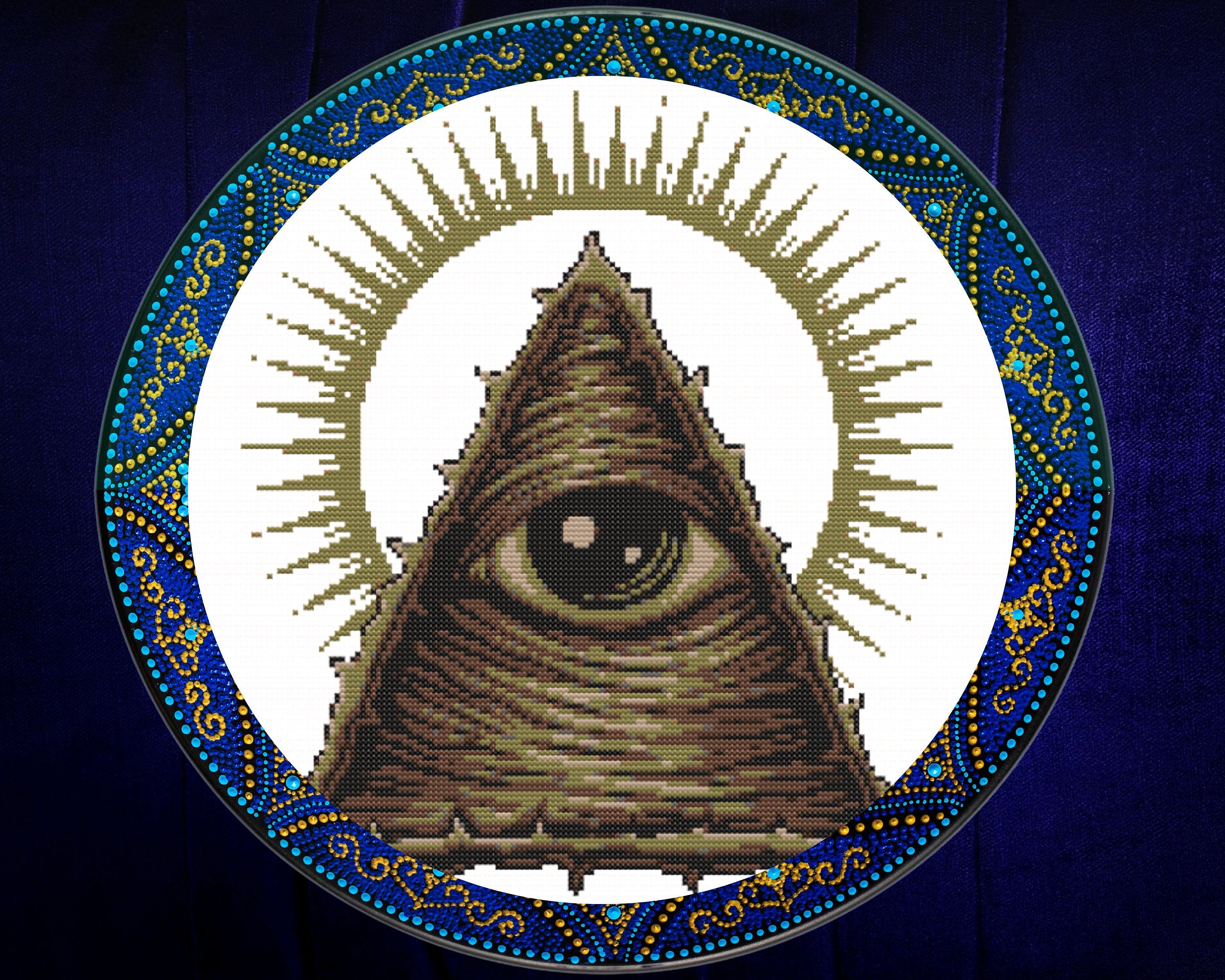 Masonic Eye Cross Stitch Pattern Halloween, Horror Skulls, Witchccraft ...