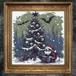 Merry Creepmas Cross Stitch Pattern: Gothic Halloween Xmas (PDF Pattern ...