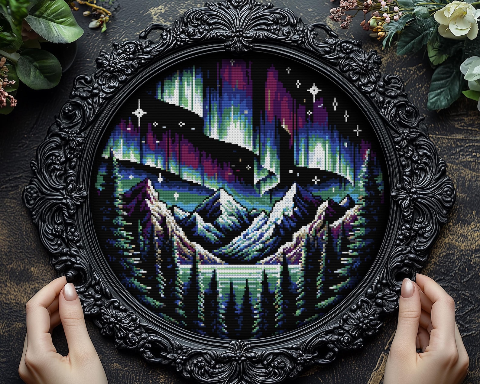 Northern Lights Cross Stitch Pattern Aurora Borealis Counted Cross ...