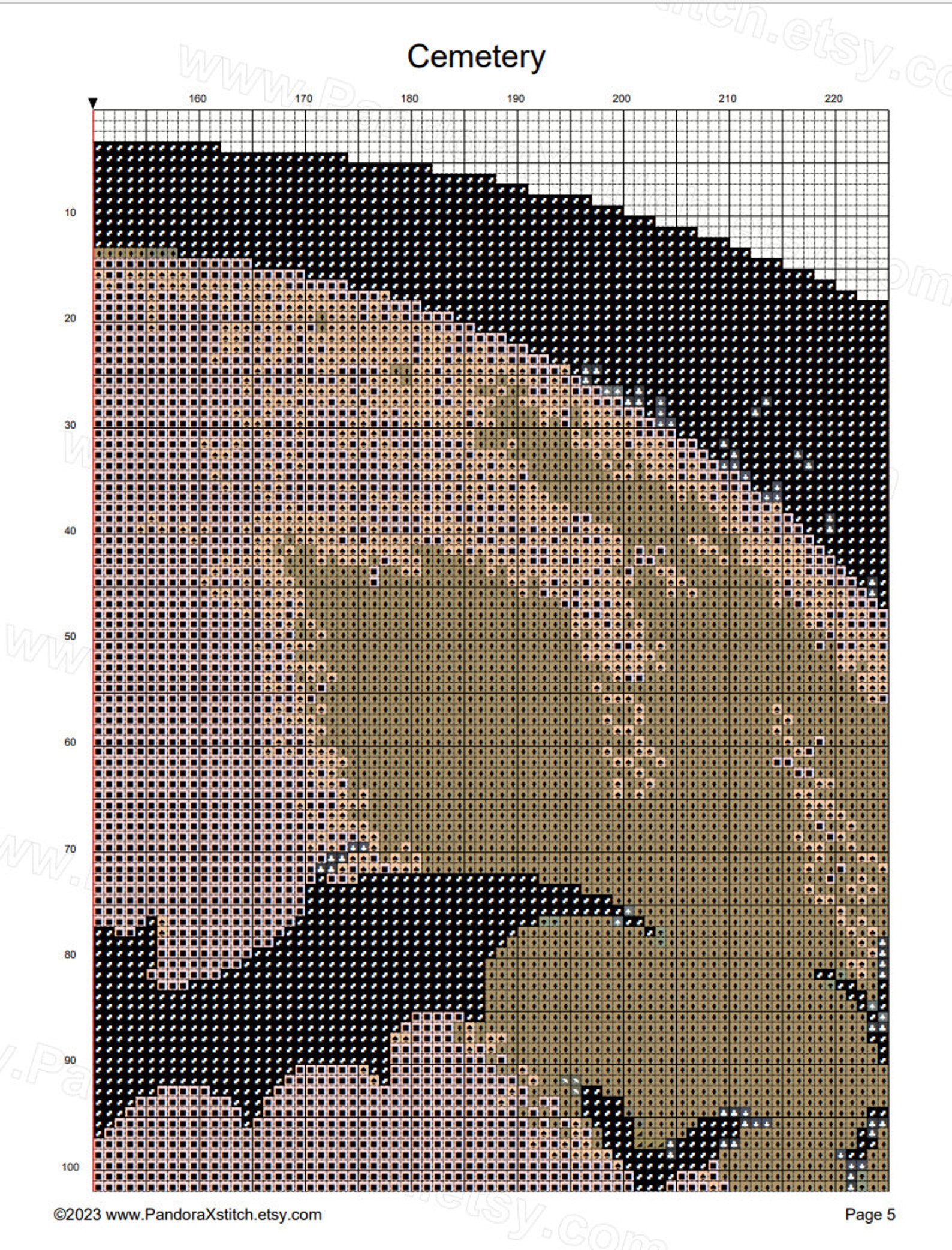 Cemetery Gate With Bats Cross Stitch Pattern Gift for Halloween Horror ...