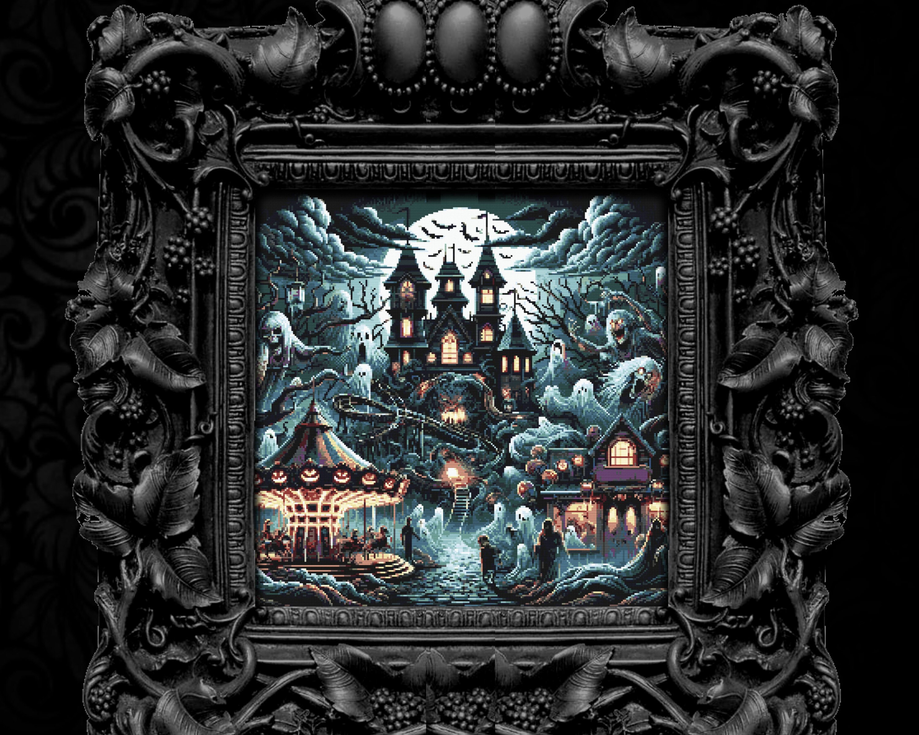 Horror Carnival 2 Cross Stitch Pattern Witchy Spooky Gothic Goth Occult ...