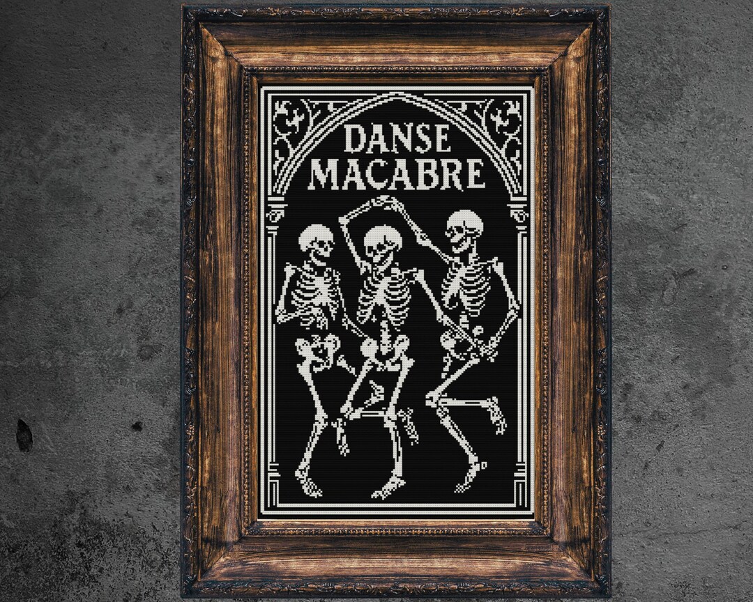 Dancing Skeleton Cross Stitch Pattern Gift for Halloween Creepy Funny ...