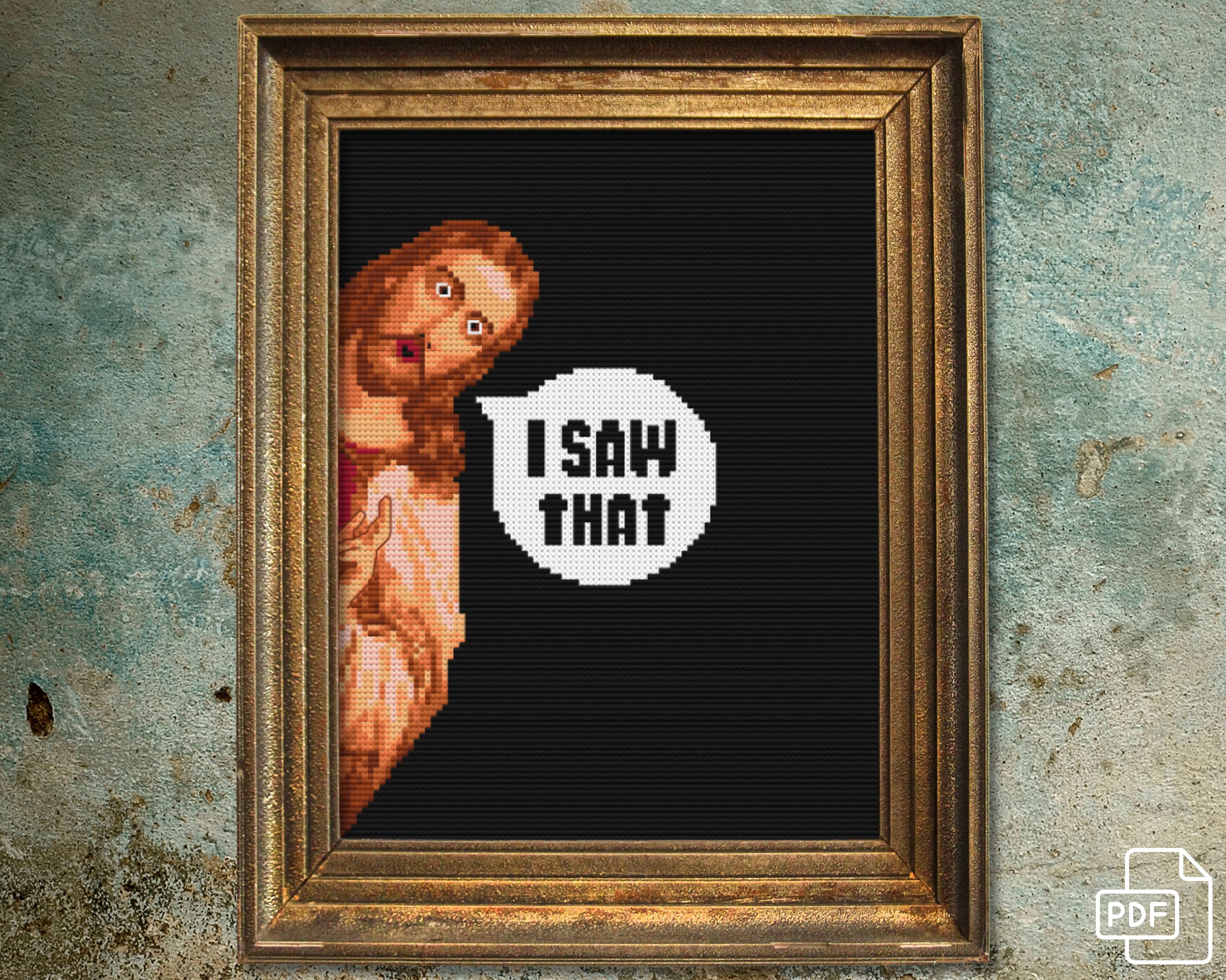 Weird Jesus Cross Stitch