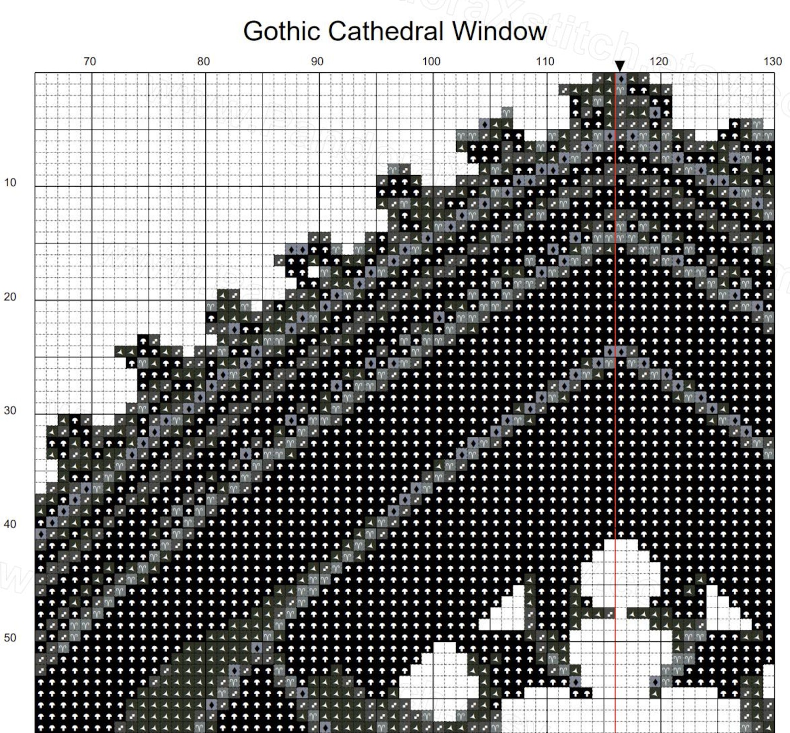 Gothic Cathedral Window Cross Stitch Pattern, Halloween Horror (digital ...