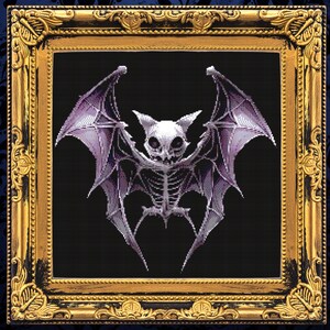 Bat Skeleton Cross Stitch Pattern | Halloween, Horror Skulls ...
