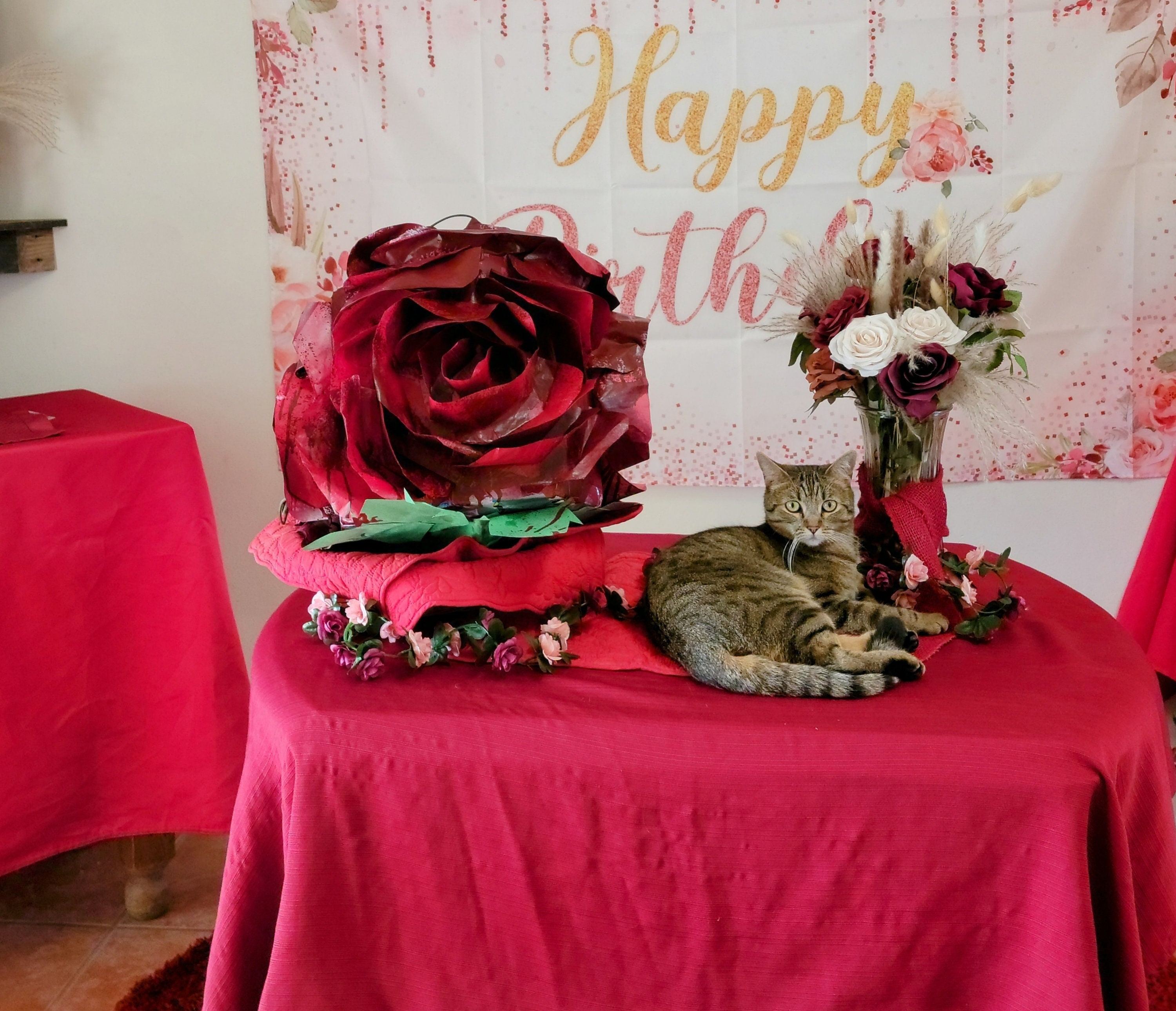 Rose Flower 3D Piñata Centerpiece Decoration. Handmade, Fillable ...