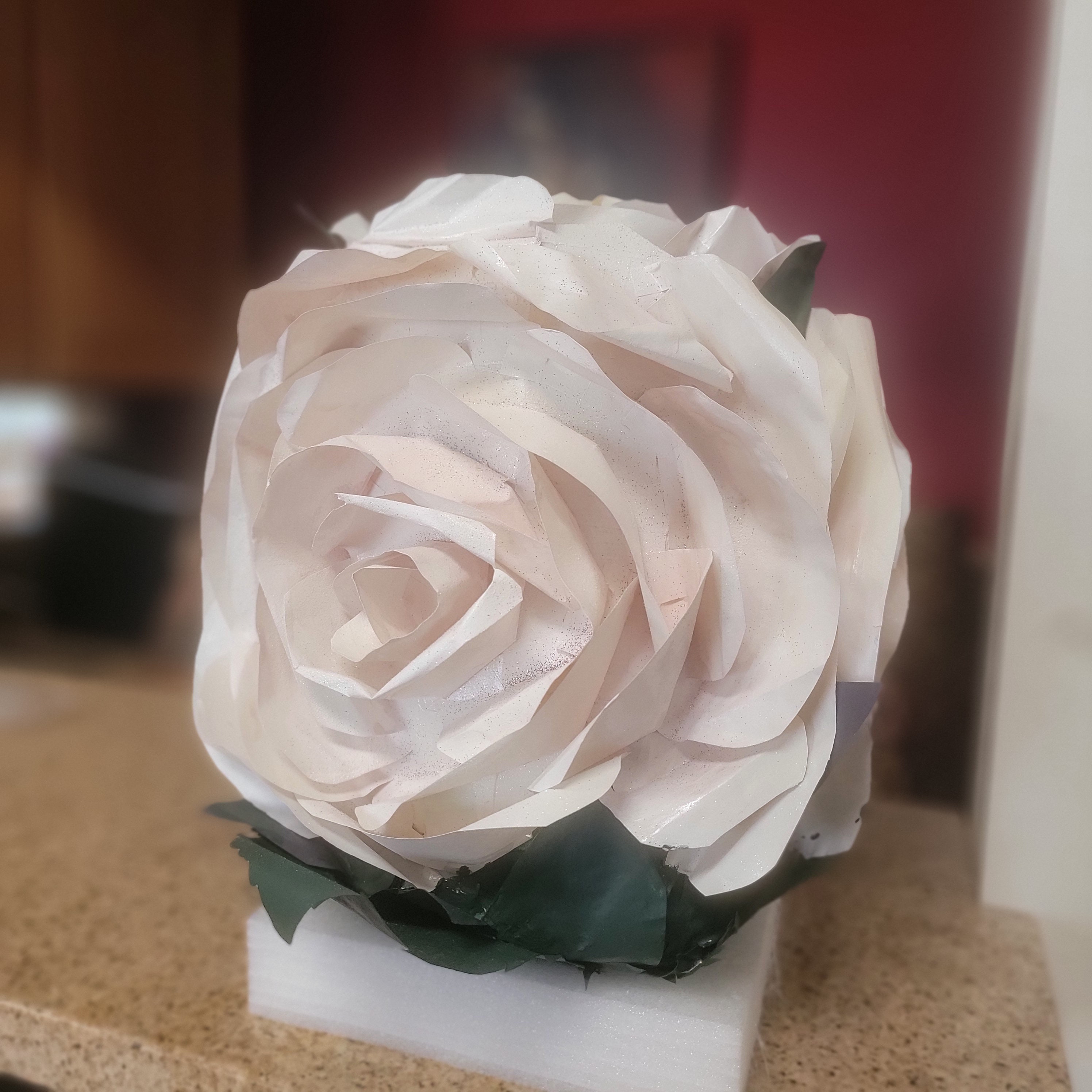 Rose Flower 3D Piñata Centerpiece Decoration. Handmade, Fillable, Strong. 12-inch Roses Around ...