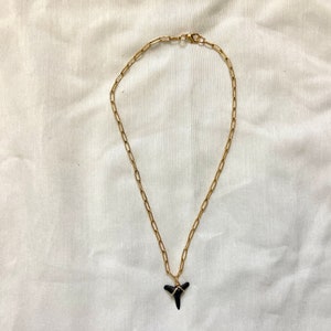 Gold Chain Shark Tooth Chain Necklace - Etsy