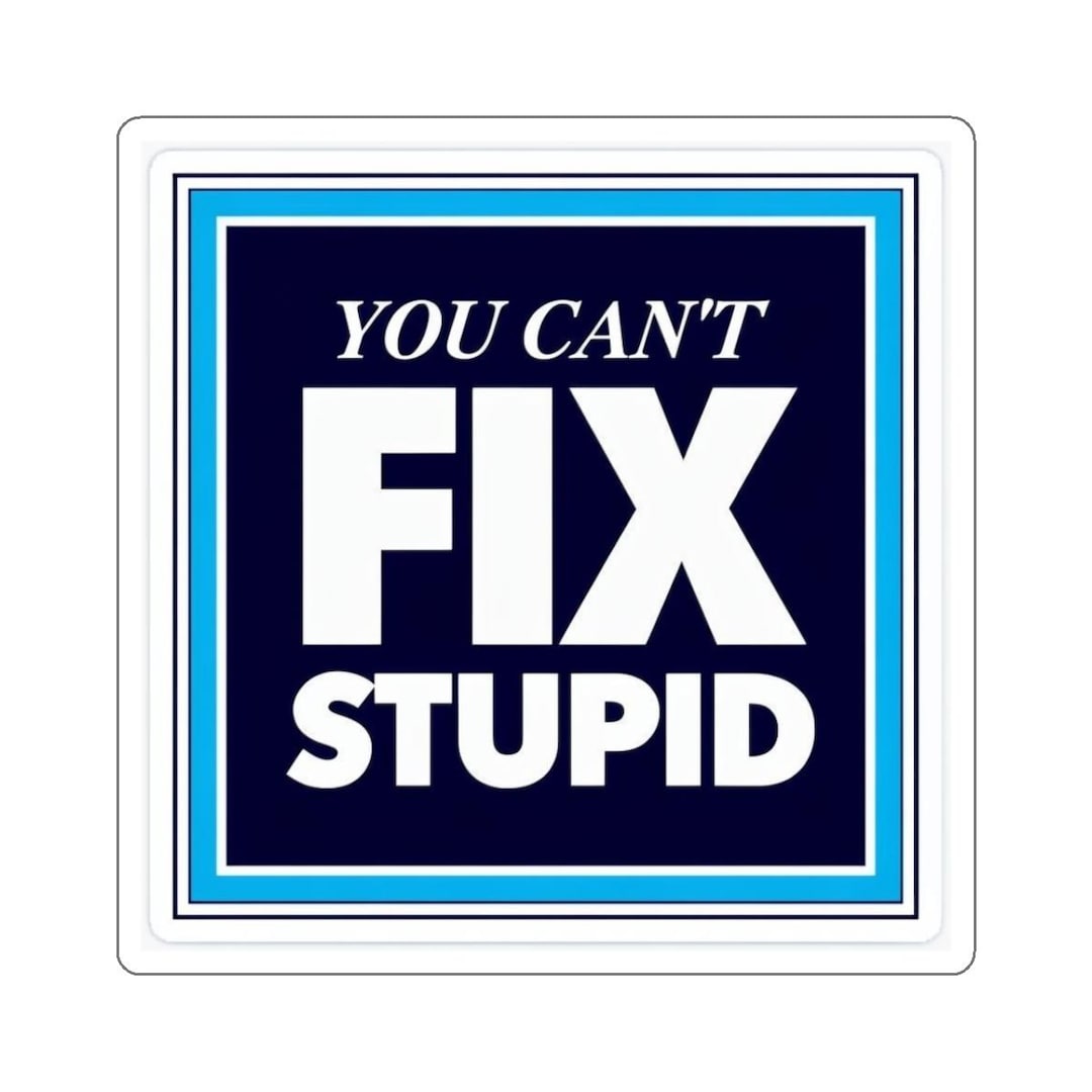 You Can't Fix Stupid Sticker Funny Humor Vinyl Decal for Car, Laptop ...