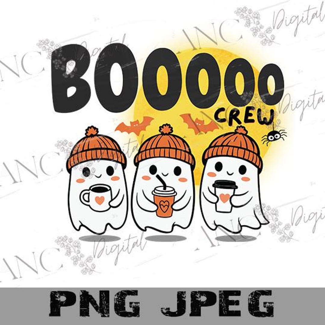 Boo Crew Cute Ghost and Latte Digital Download. Halloween Files, Great ...