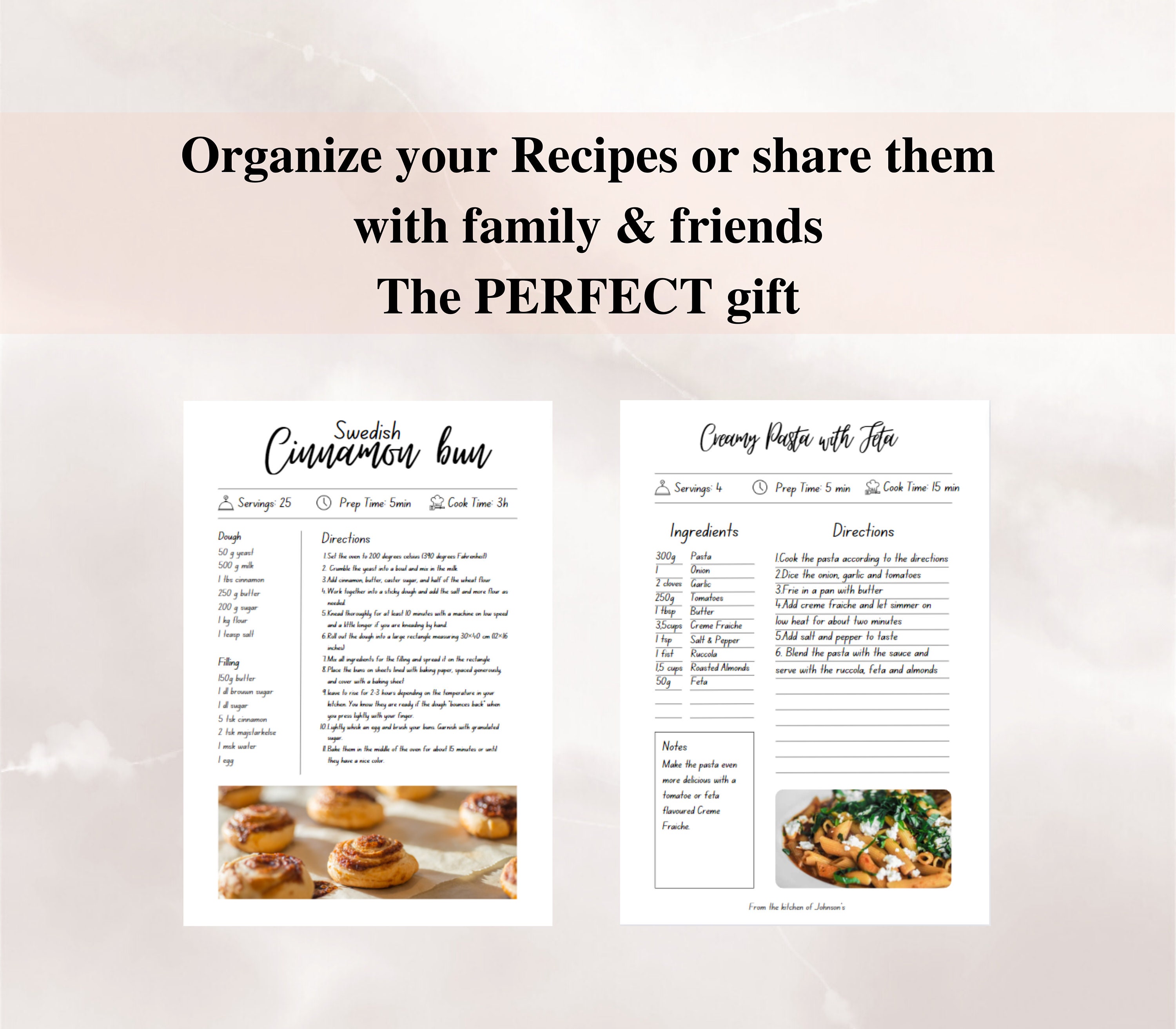 Recipe Card Template, Printable Recipe Template, Editable Recipe Card ...