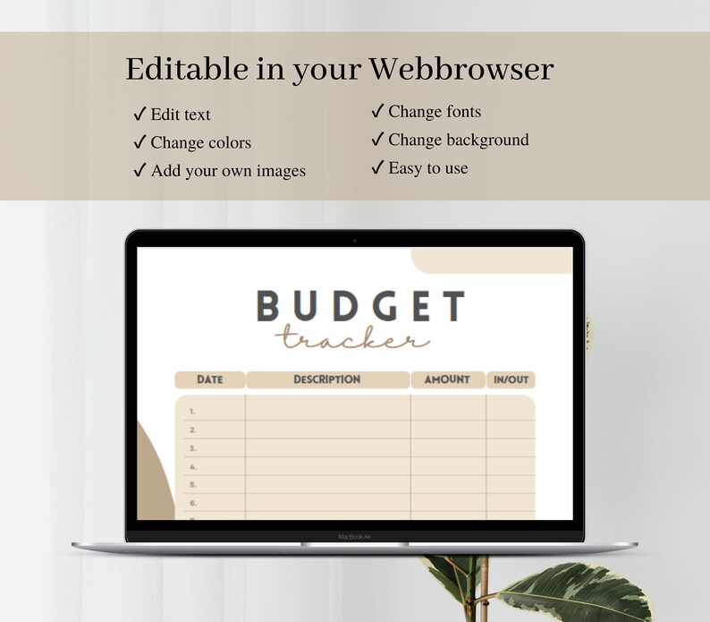 Budget Tracker Printable Budget Planner Simple Digital - Etsy