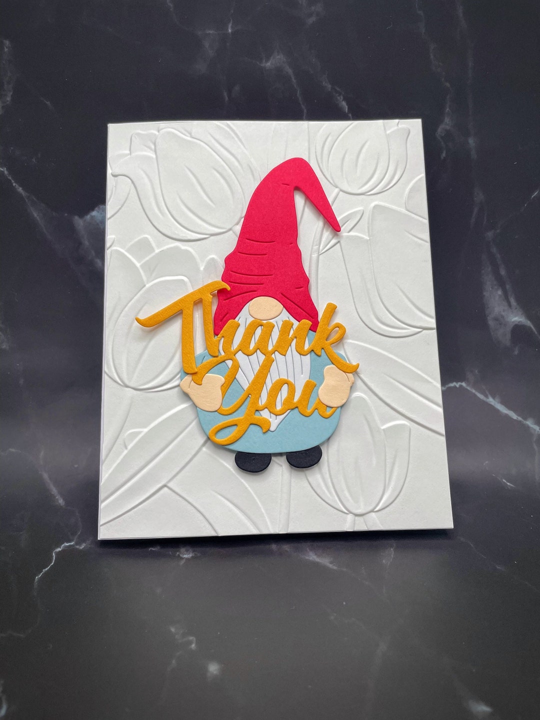 Blank Embossed Thank You Gnome Card With Envelope - Etsy