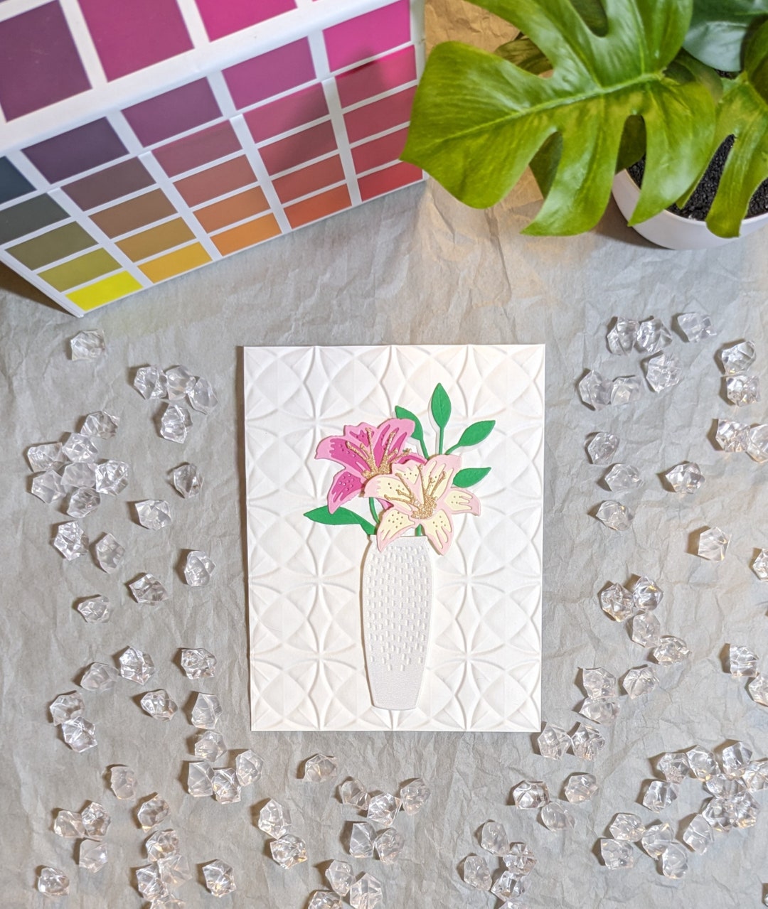Handmade Lily Flower Card - Lily Flowers - Flower Greeting Card - Card ...