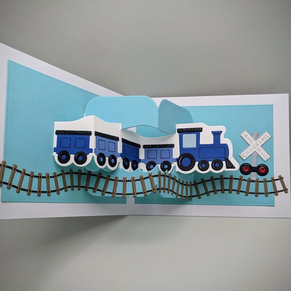 Pop up Train Birthday Card - Etsy
