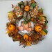 Orange Fall Wreath for Front Door Pumpkin Wreath Fall Swag - Etsy