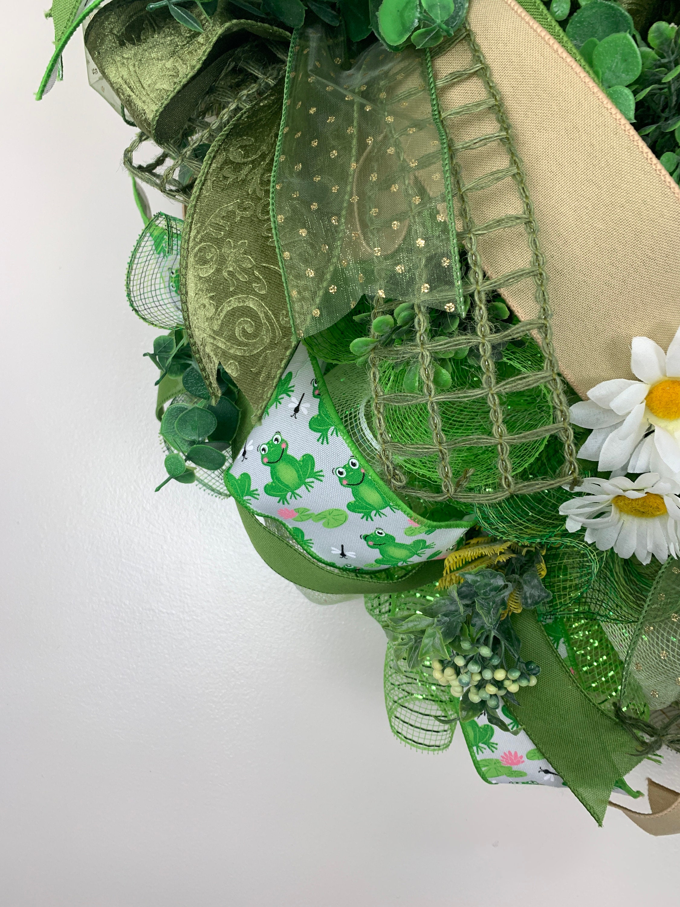 Frog Wreath, Summer Tree Frog Wreath, Frog Decor, Nature Inspired Decor ...
