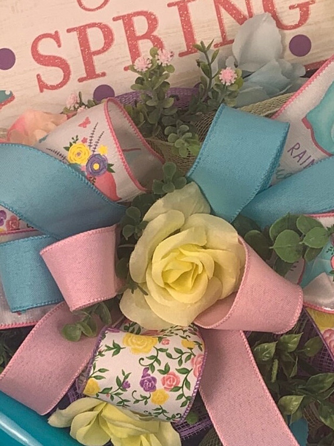 Spring Floral Swag, Spring Floral Wreath, Easter Wreath for Front Door ...