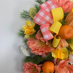 Summer Fruit Wreath for Front Door, Orange and Lemon Grapevine Wreath ...