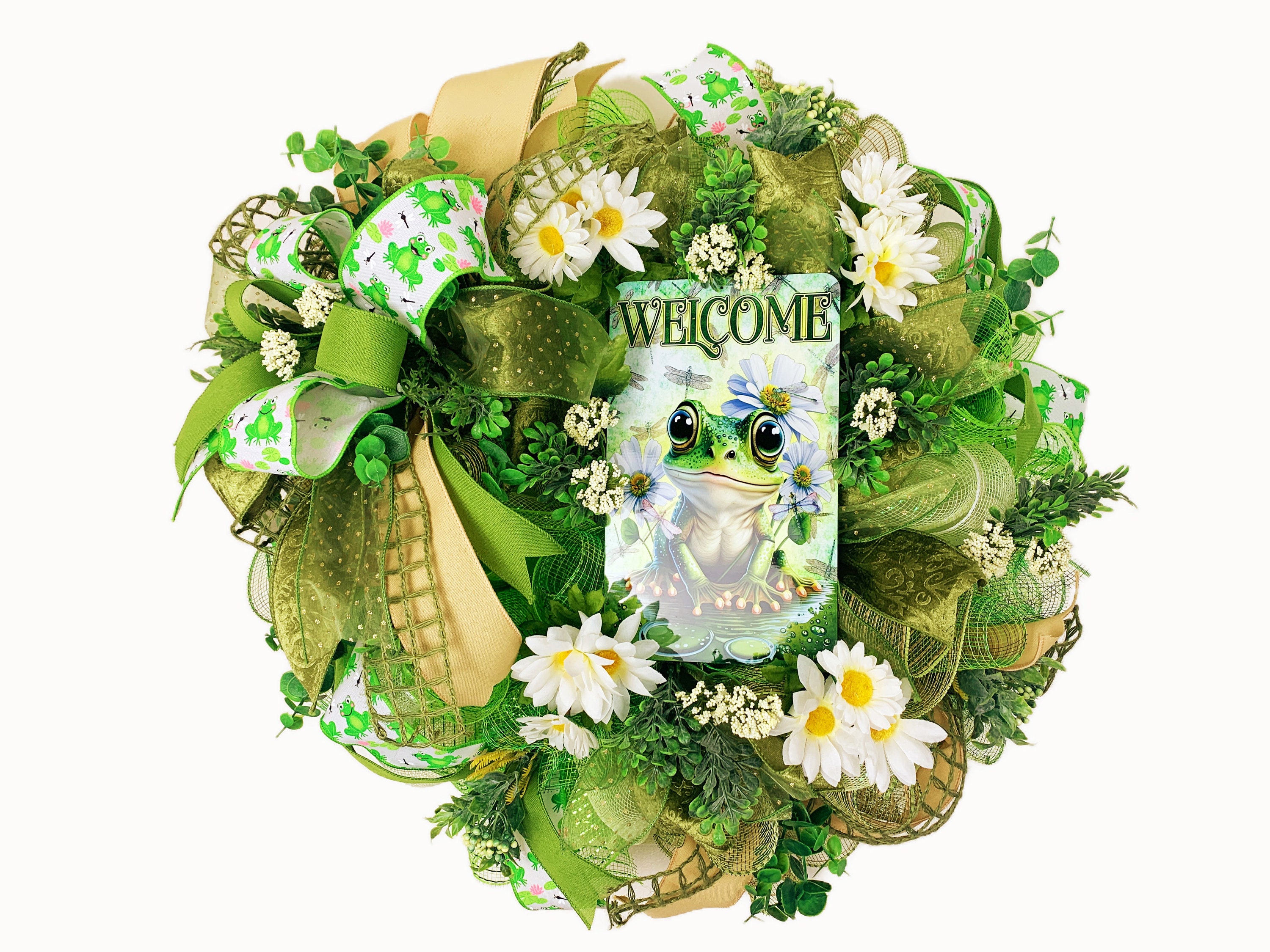 Frog Wreath, Summer Tree Frog Wreath, Frog Decor, Nature Inspired Decor ...