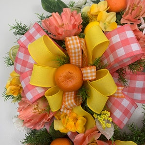 Summer Fruit Wreath for Front Door, Orange and Lemon Grapevine Wreath ...