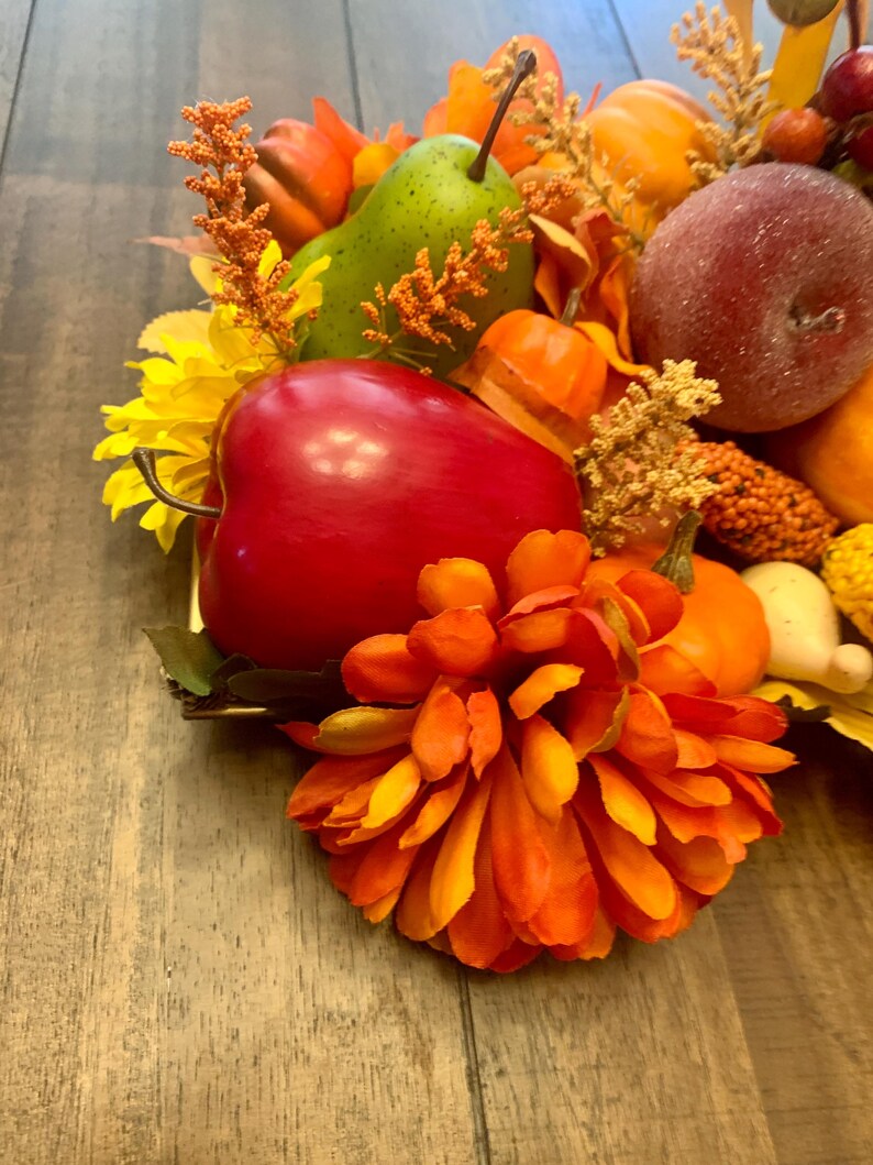 Fall Cornucopia Centerpiece With Pumpkins, Pinecones, and Autumn ...