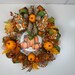 Orange Fall Wreath for Front Door Pumpkin Wreath Fall Swag - Etsy
