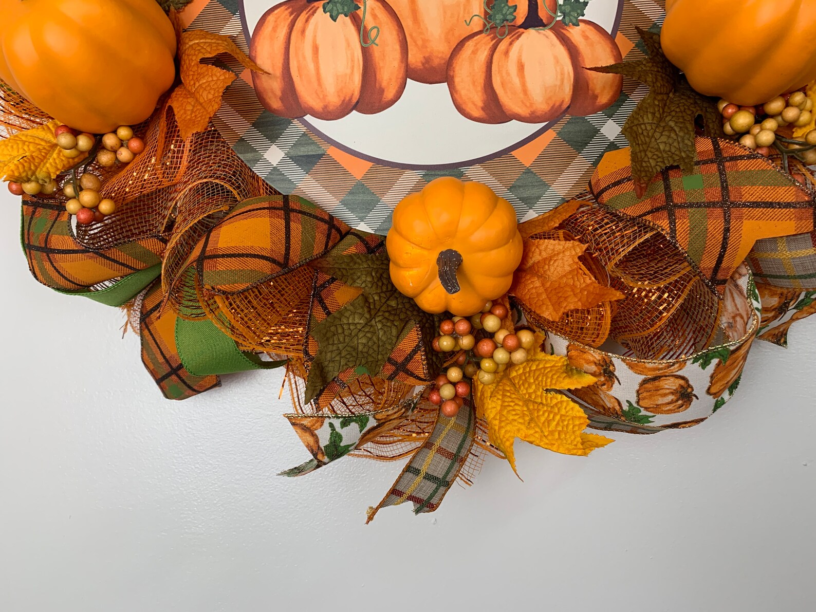 Orange Fall Wreath for Front Door Pumpkin Wreath Fall Swag - Etsy