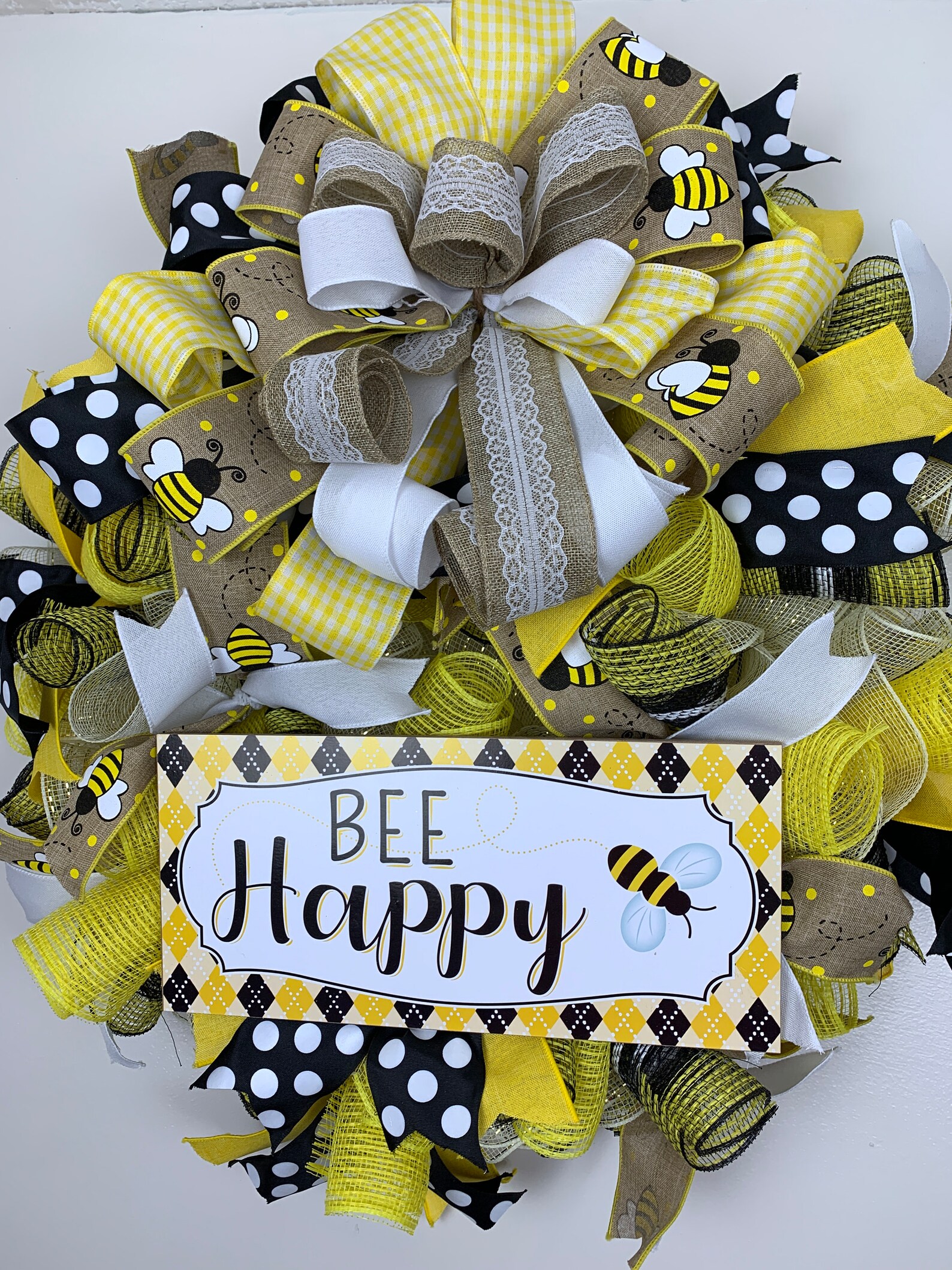 Bee Wreath Gift for Her Everyday Wreath Yellow Wreath - Etsy