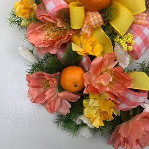 Summer Fruit Wreath for Front Door, Orange and Lemon Grapevine Wreath ...