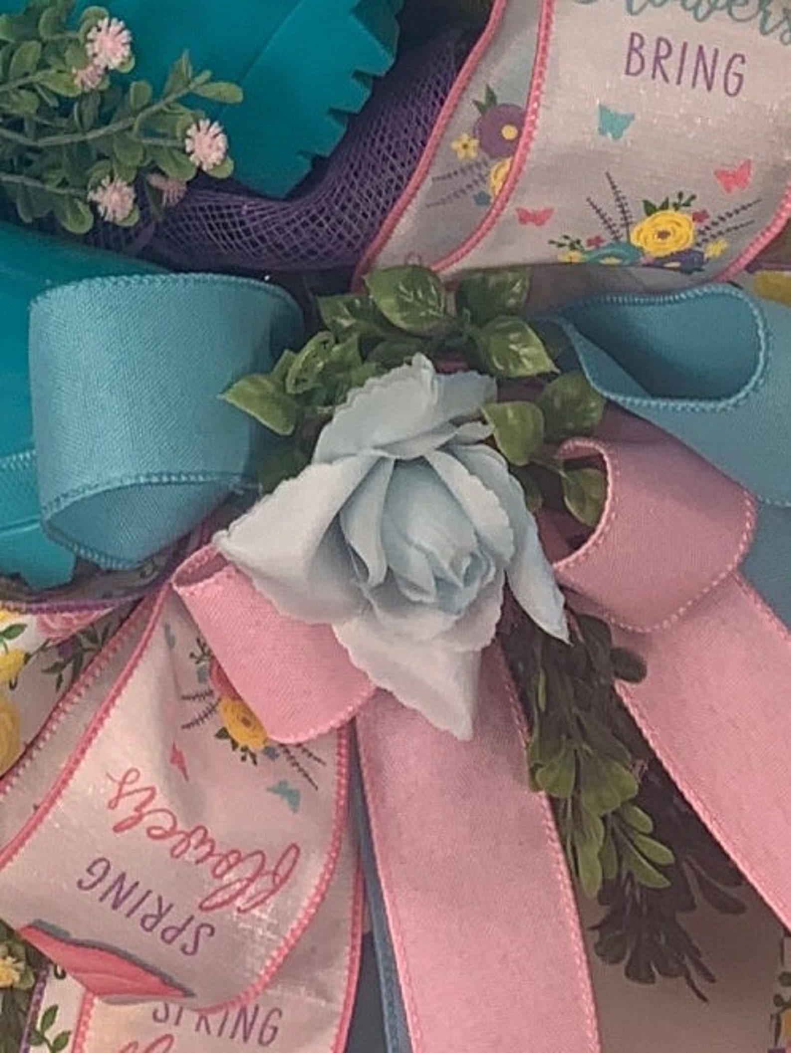 Spring Floral Swag, Spring Floral Wreath, Easter Wreath for Front Door ...