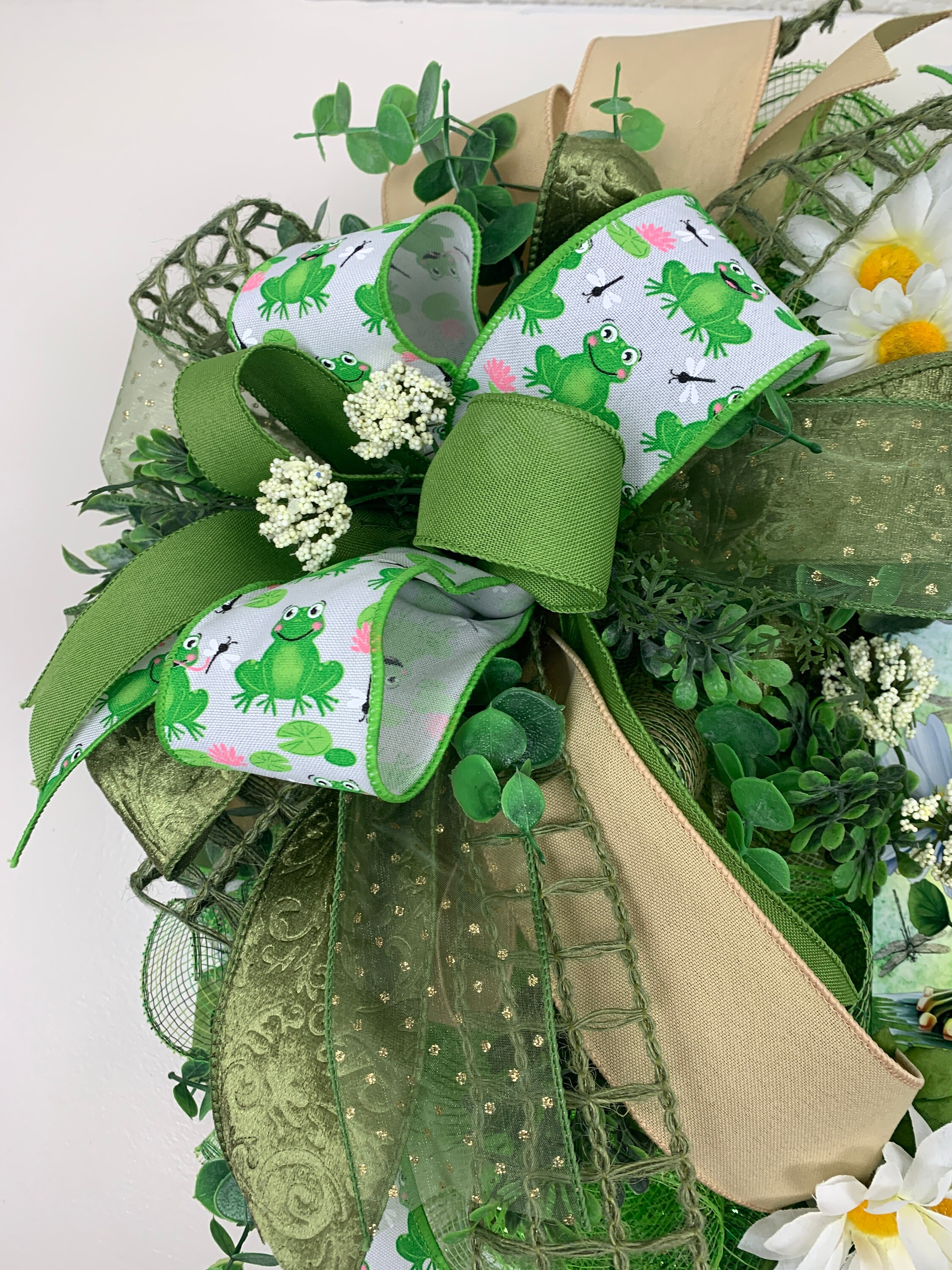 Frog Wreath, Summer Tree Frog Wreath, Frog Decor, Nature Inspired Decor ...